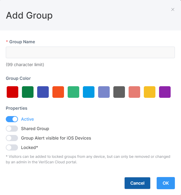How can I manage groups of visitors who have been scanned?