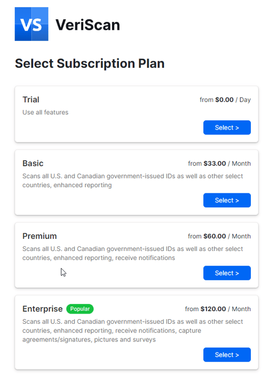 How do I subscribe to VeriScan?